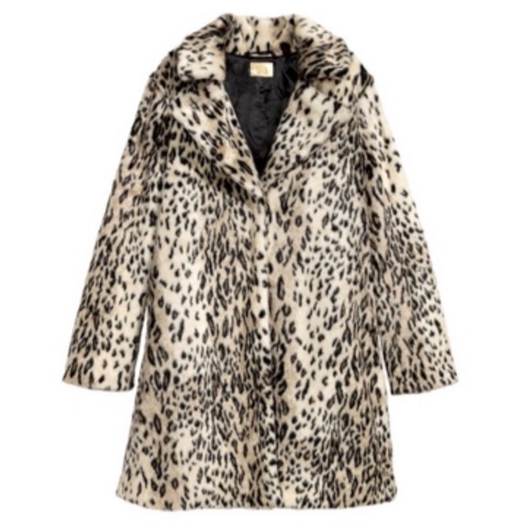 H&M | Jackets & Coats | Hm Faux Fur Leopard Coat | Poshmark